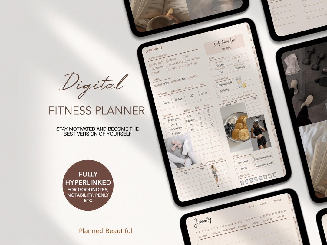 Digital Fitness Planner for Goodnotes, Workout Planner Template Ipad ...