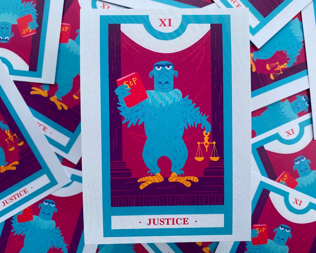 Sam Eagle's Justice- Muppets Inspired Tarot Card Illustration Print - Etsy