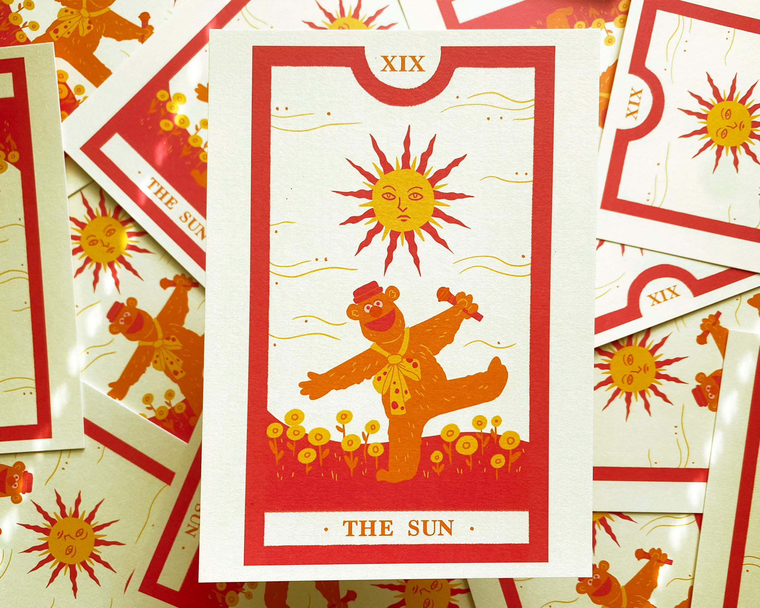 The Sun Fozzie Muppets Inspired Tarot Card Illustration - Etsy