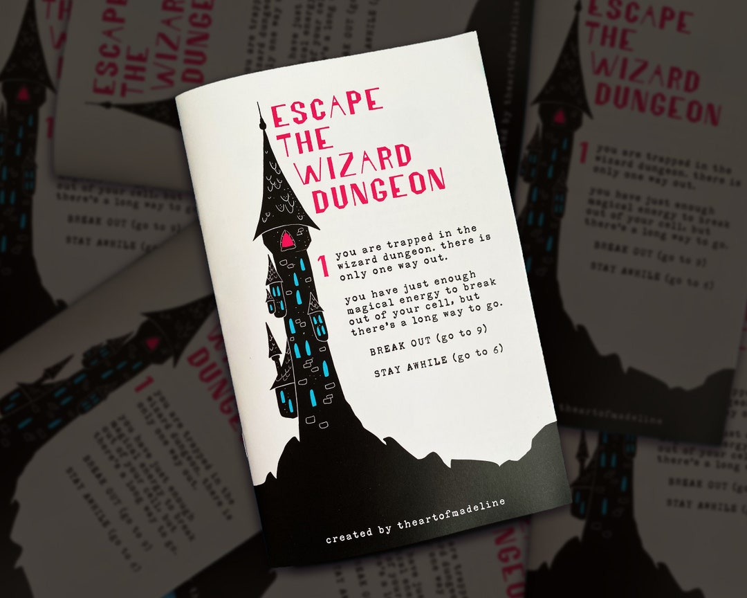 Escape the Wizard Dungeon - Interactive Fiction Zine Gamebook CYOA - Etsy