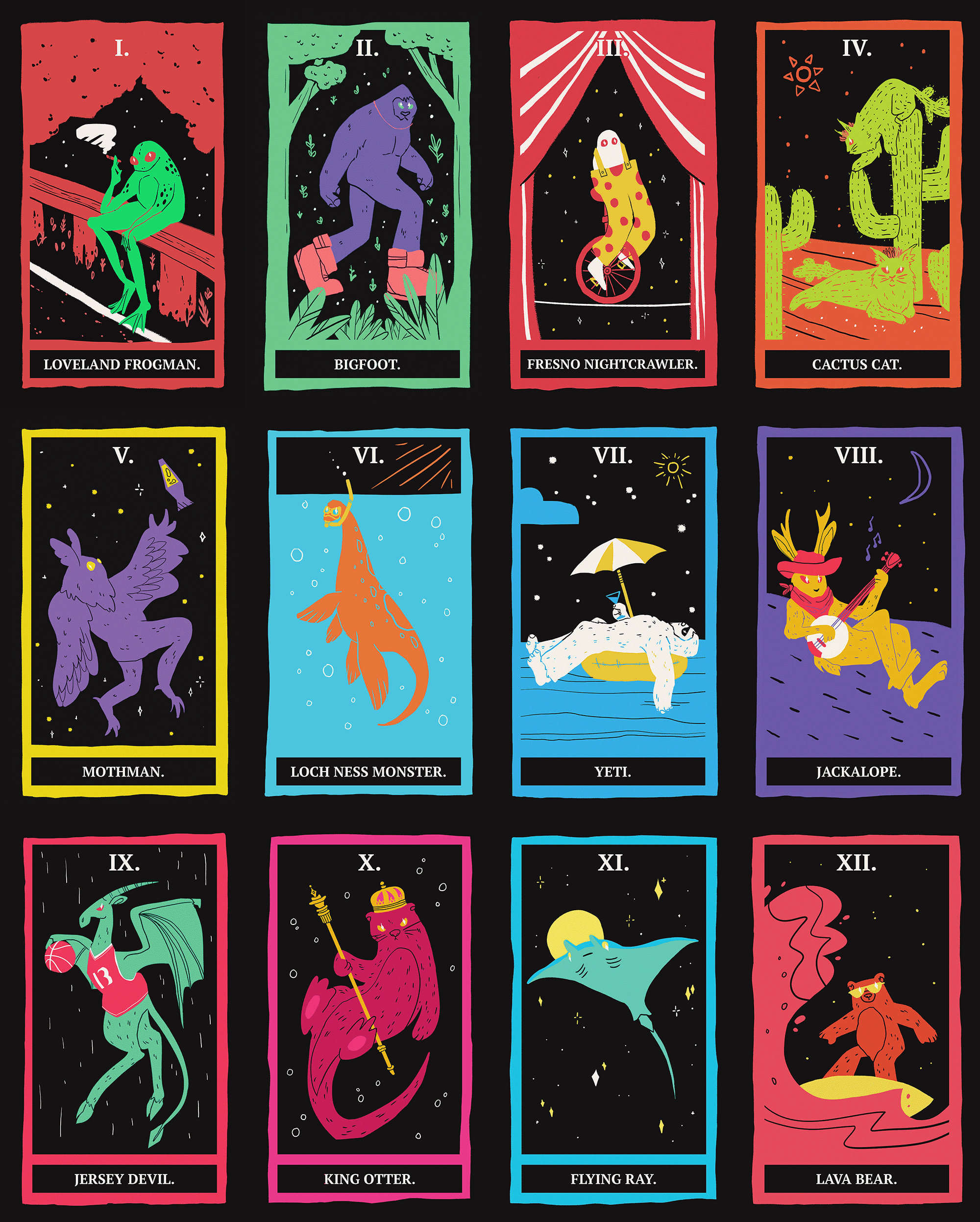 The Charming Cryptids Oracle Deck | Cryptozoology Tarot Cards - Etsy