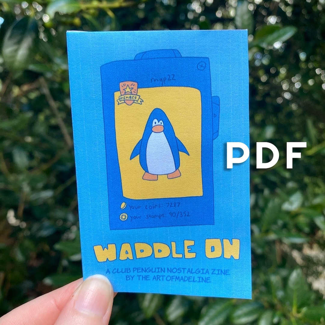 PRINTABLE PDF - Waddle On, a Digital Penguin Nostalgia Mini Zine - Etsy