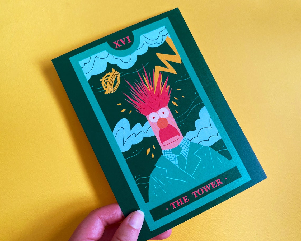 Beaker the Tower - Muppets Inspired Tarot Card Illustration Print - Etsy