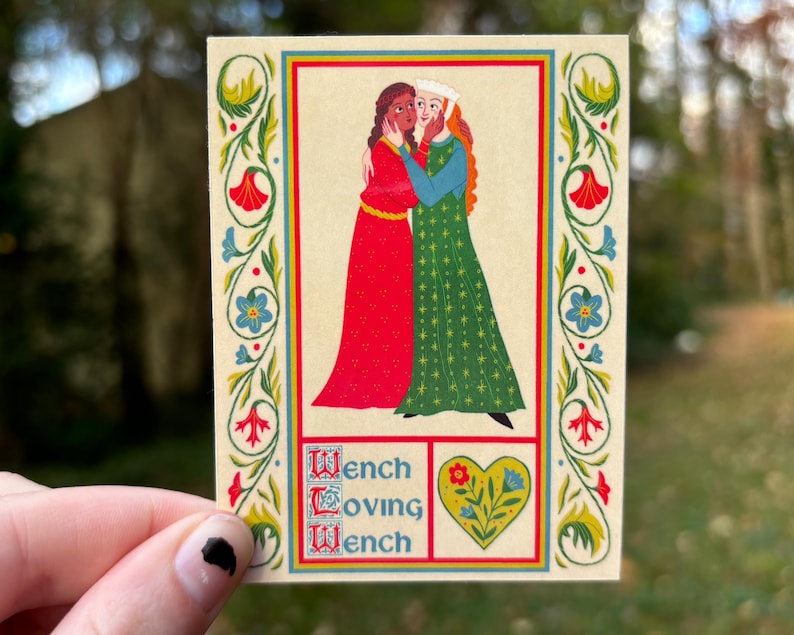 Wench Loving Wench WLW Medieval Pride Print Sticker - 5x7 and 8.5x11 ...