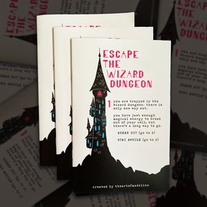 Escape the Wizard Dungeon - Interactive Fiction Zine Gamebook CYOA - Etsy