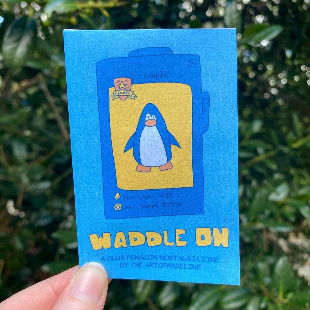 Waddle On, a Digital Penguin Nostalgia Mini Zine - Etsy