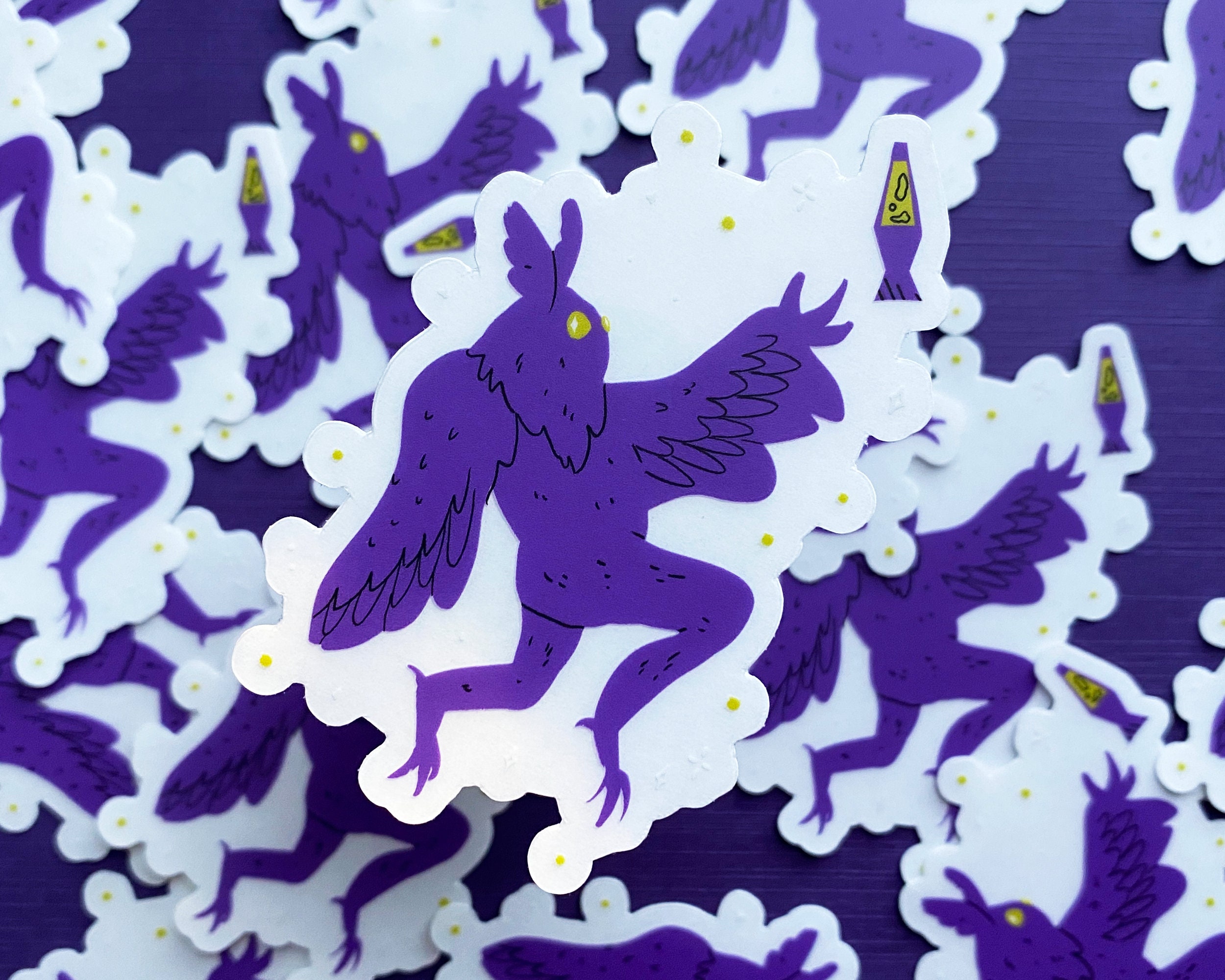 Mothman Lava Lamp Clear Transparent Vinyl Sticker Cryptid 3 | Etsy