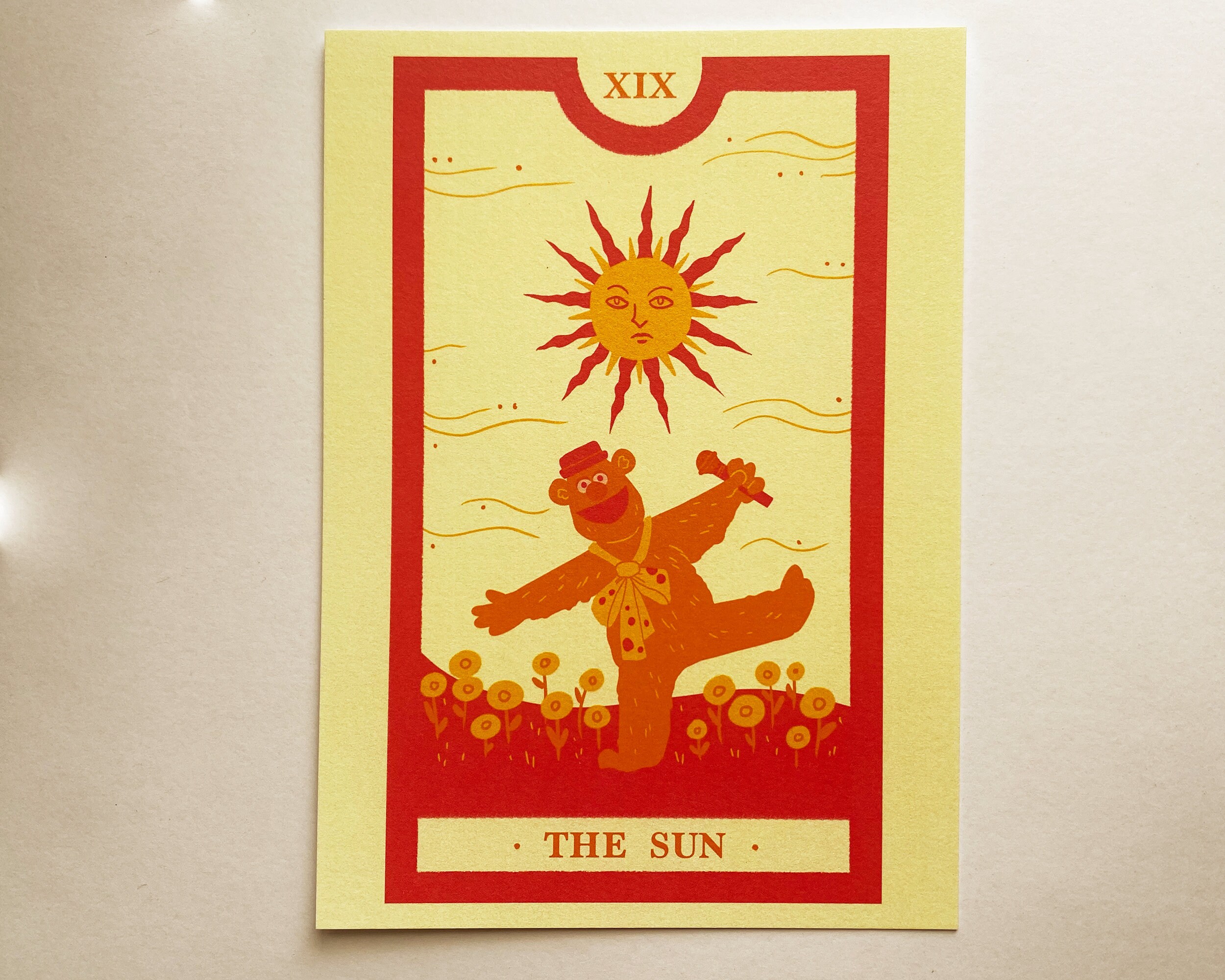 The Sun Fozzie Muppets Inspired Tarot Card Illustration - Etsy