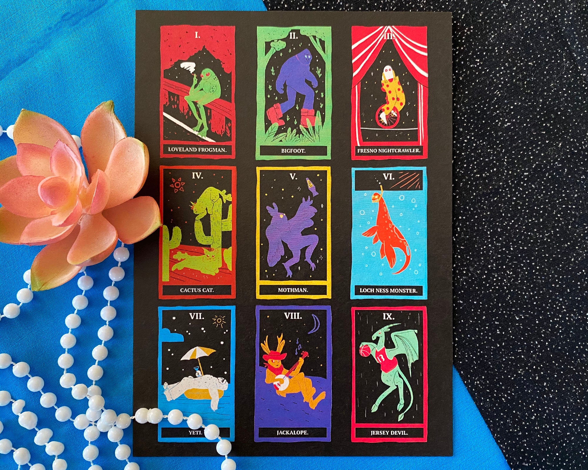 Cryptid Tarot Cards - Art Print Illustration Mothman Bigfoot Nessie - Etsy