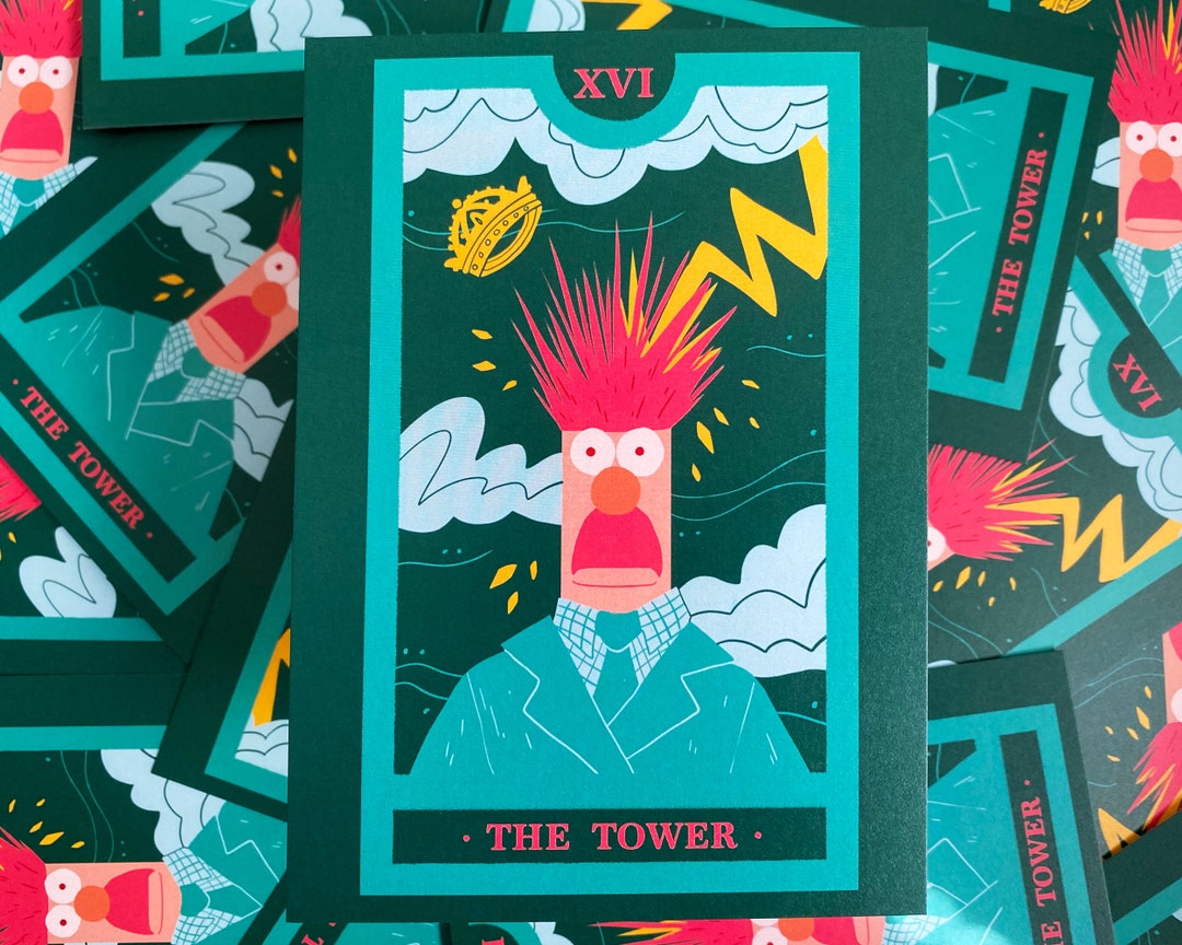 Beaker the Tower - Muppets Inspired Tarot Card Illustration Print - Etsy