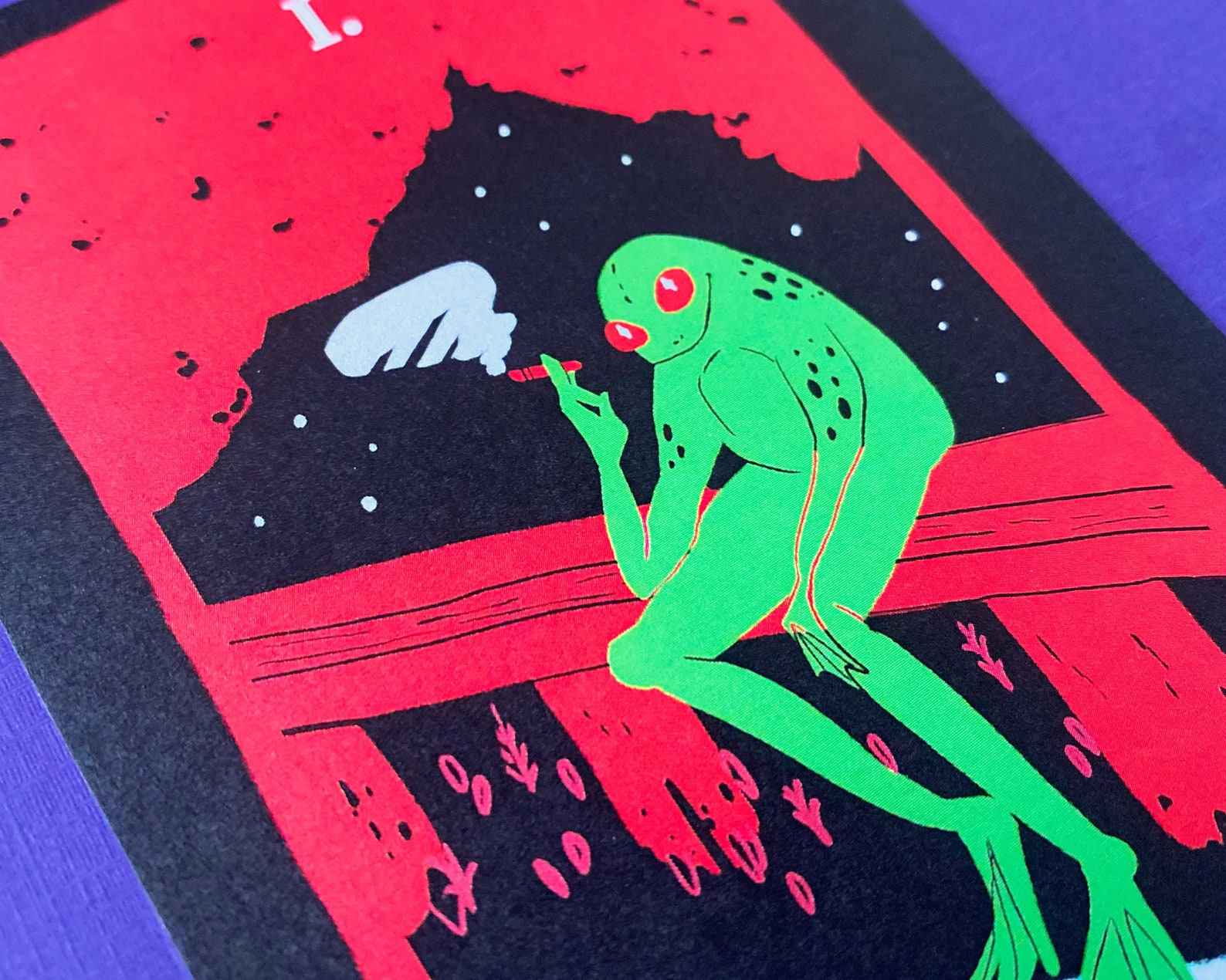 Smoking Loveland Frogman Cryptid Tarot Card Mini Art - Etsy
