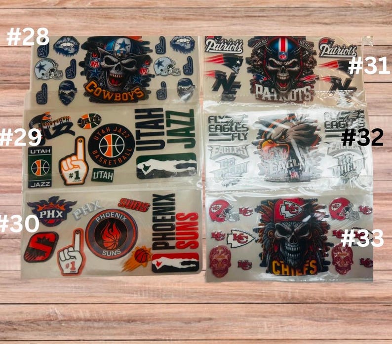 UV Dtf Nfl & Nba Team - Etsy