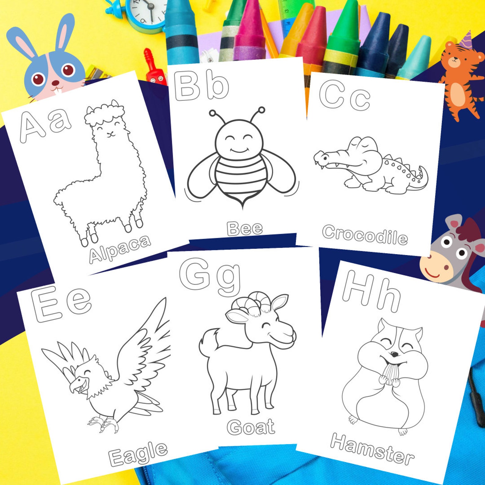 ABC Animal Coloring Book - Digital - Instant Download - Coloring Pages ...