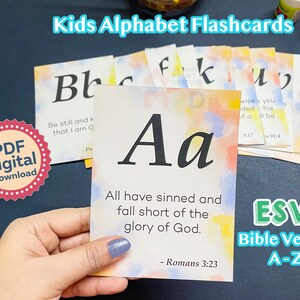 Large Printable Bible Cards ABC Verse ESV Flashcards Minimal Printable ...