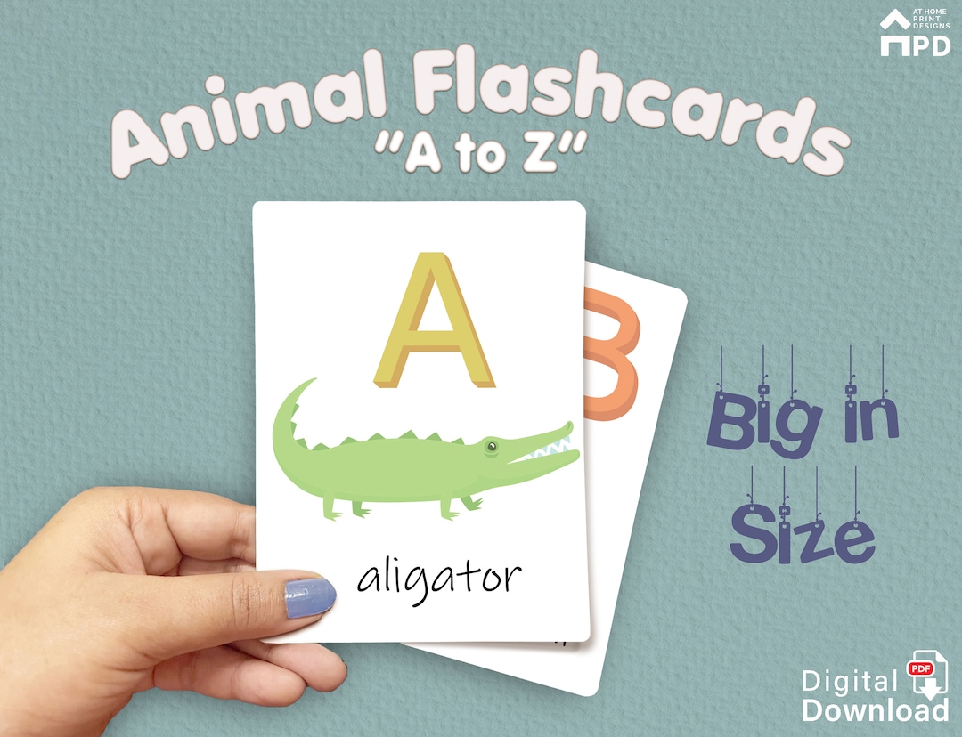 Preschool Printable Flashcards Animal ABC Cards Alphabet Montessori ...