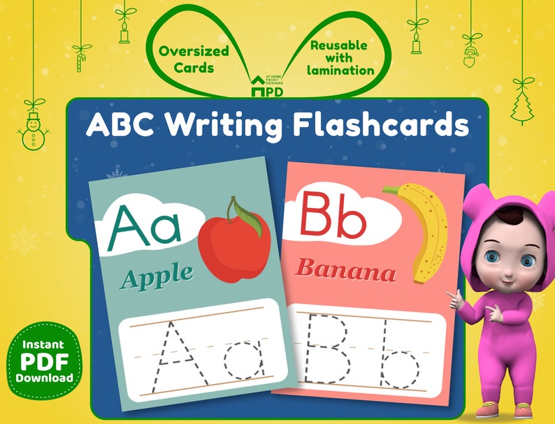 ABC Tracing Flashcards Reusable Alphabet Writing Preschool - Etsy