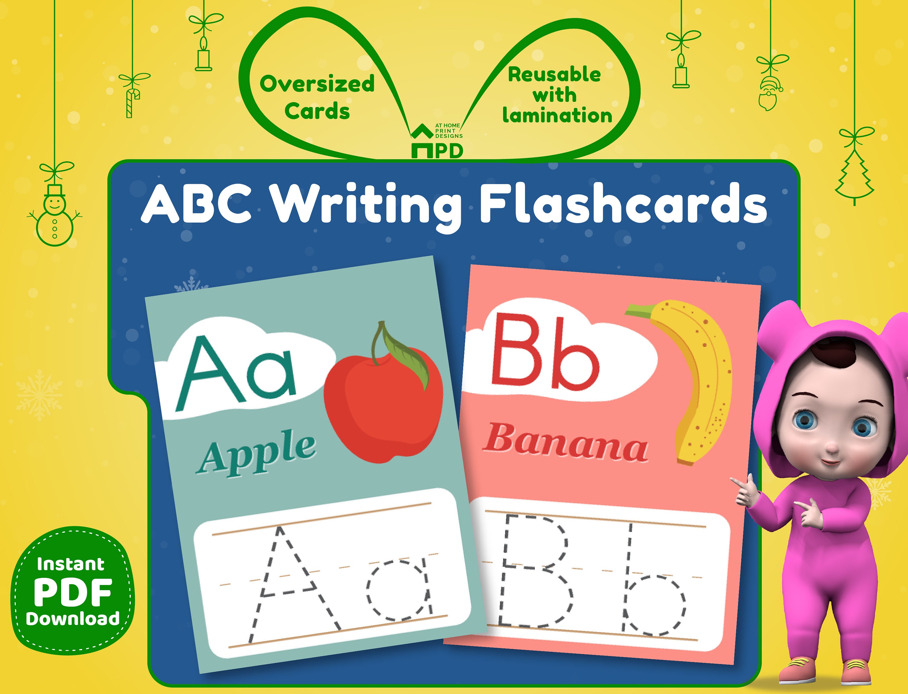 ABC Tracing Flashcards Reusable Alphabet Writing Preschool - Etsy