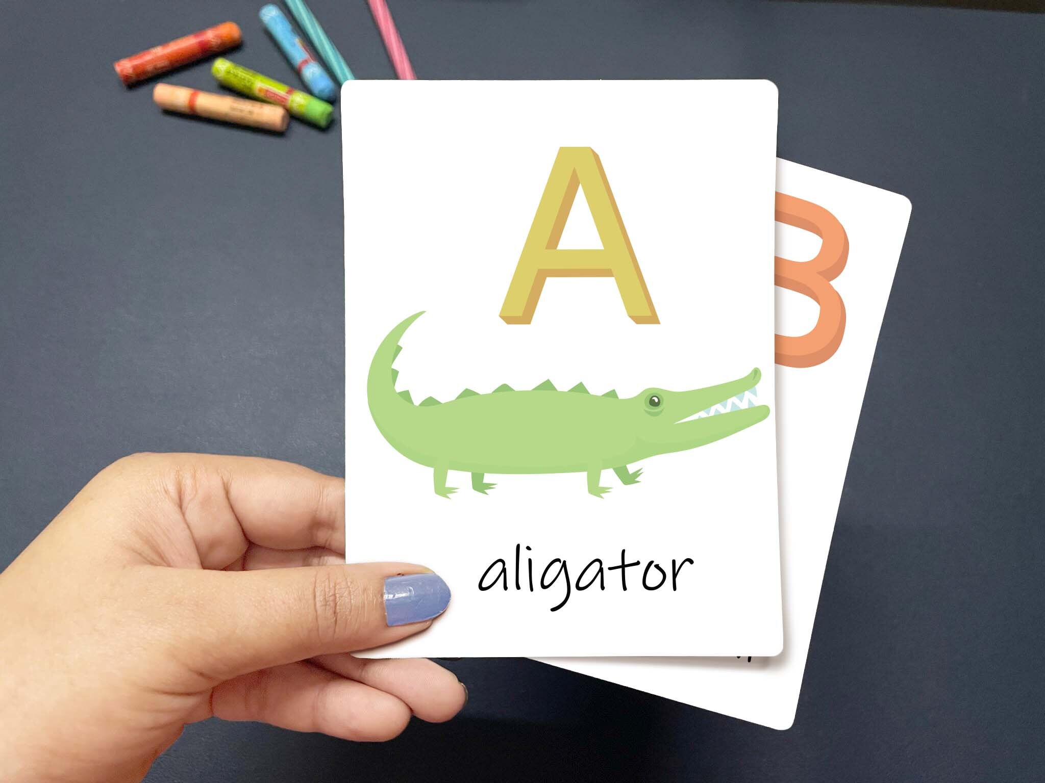 Big Preschool Printable Flashcards Animal ABC Cards Alphabet Montessori ...