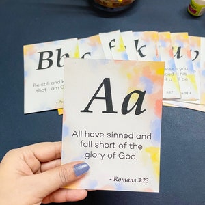 Large Printable Bible Cards ABC Verse ESV Flashcards Minimal Printable ...