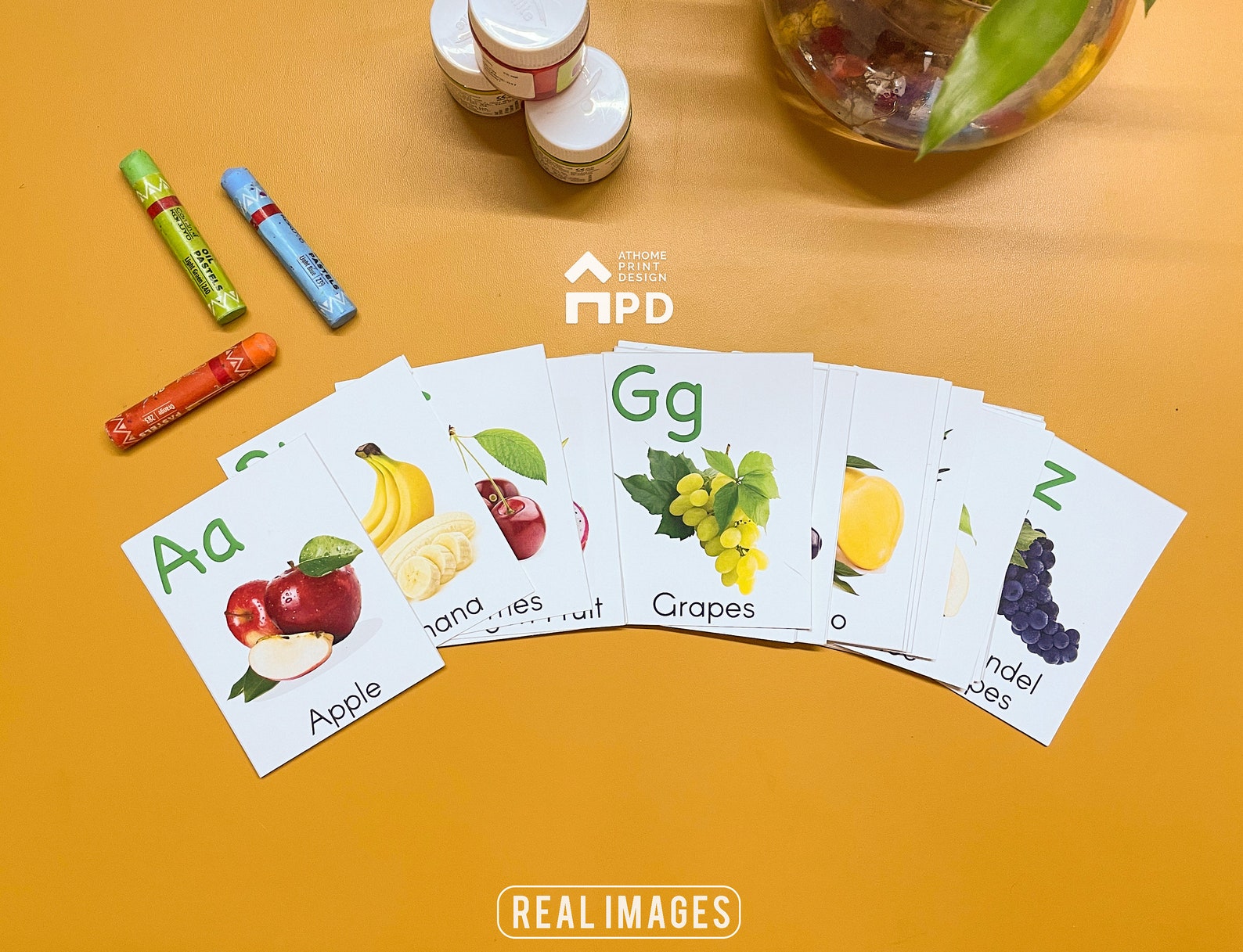 Preschool Printable Flashcards Fruits Real Pictures ABC Alphabet ...