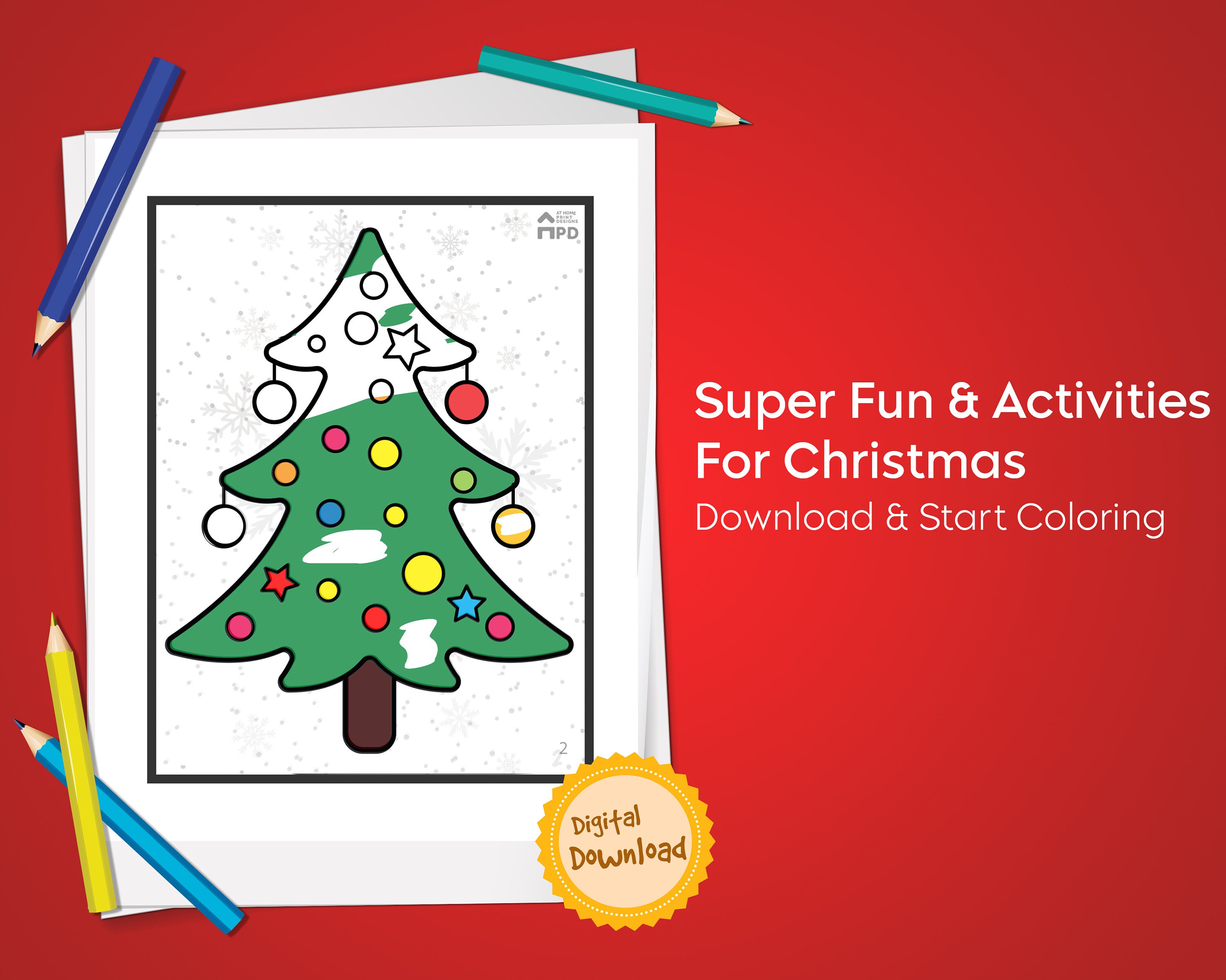 Printable Christmas Coloring Pages Cute Christmas Gift for Kids ...