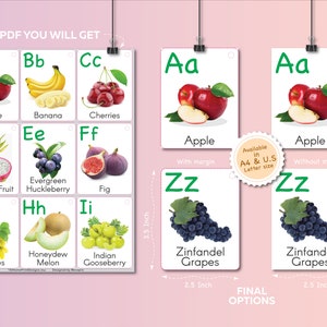 Preschool Printable Flashcards Fruits Real Pictures ABC Alphabet ...