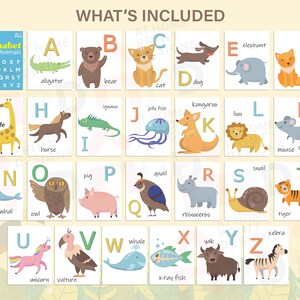 Preschool Printable Flashcards Animal ABC Cards Alphabet Montessori ...