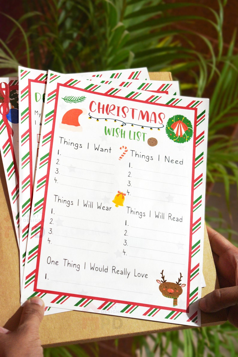 Bundle Printable Cute Dear Santa Letter Template Christmas - Etsy