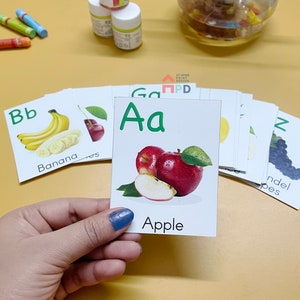 Preschool Printable Flashcards Fruits Real Pictures ABC Alphabet ...