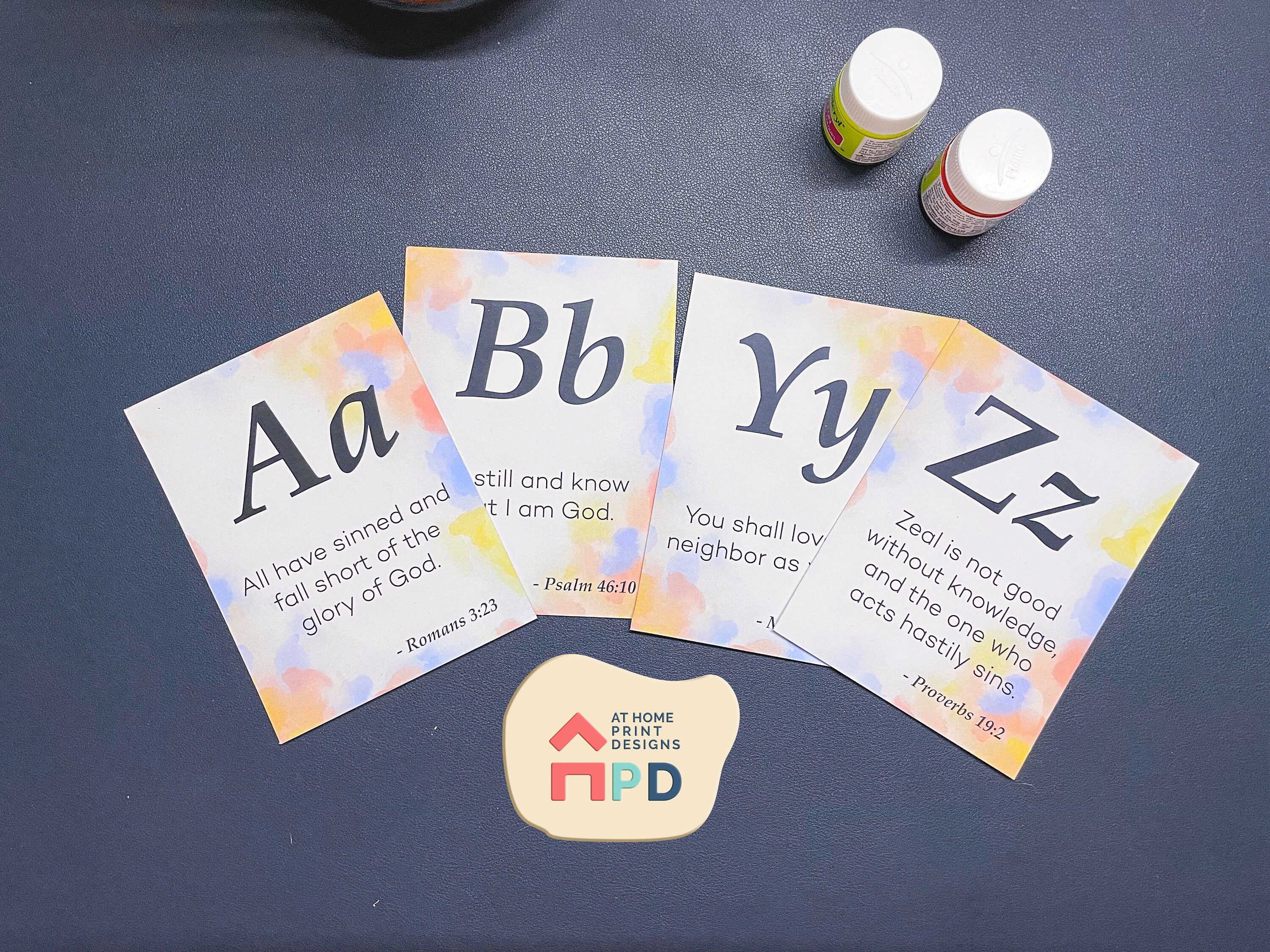 Large Printable Bible Cards ABC Verse ESV Flashcards Minimal Printable ...