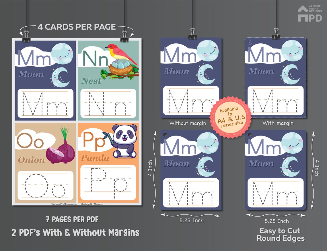 ABC Tracing Flashcards Reusable Alphabet Writing Preschool - Etsy