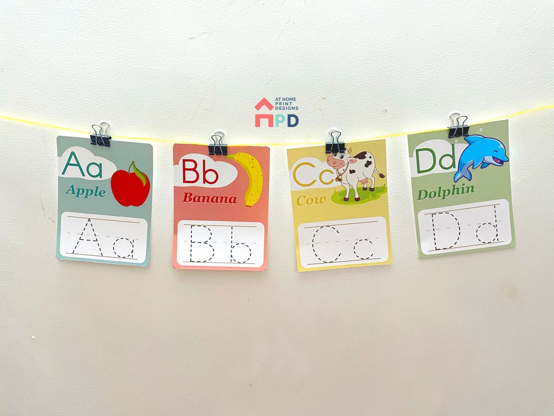 ABC Tracing Flashcards Reusable Alphabet Writing Preschool - Etsy