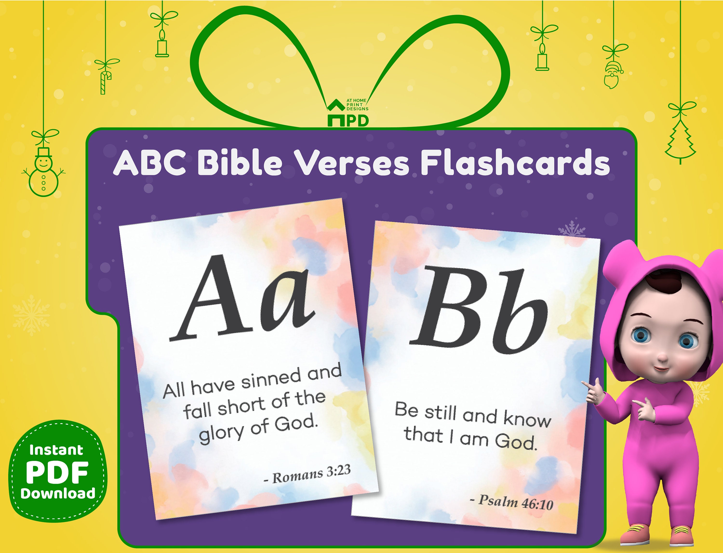 Large Printable Bible Cards ABC Verse ESV Flashcards Minimal Printable ...