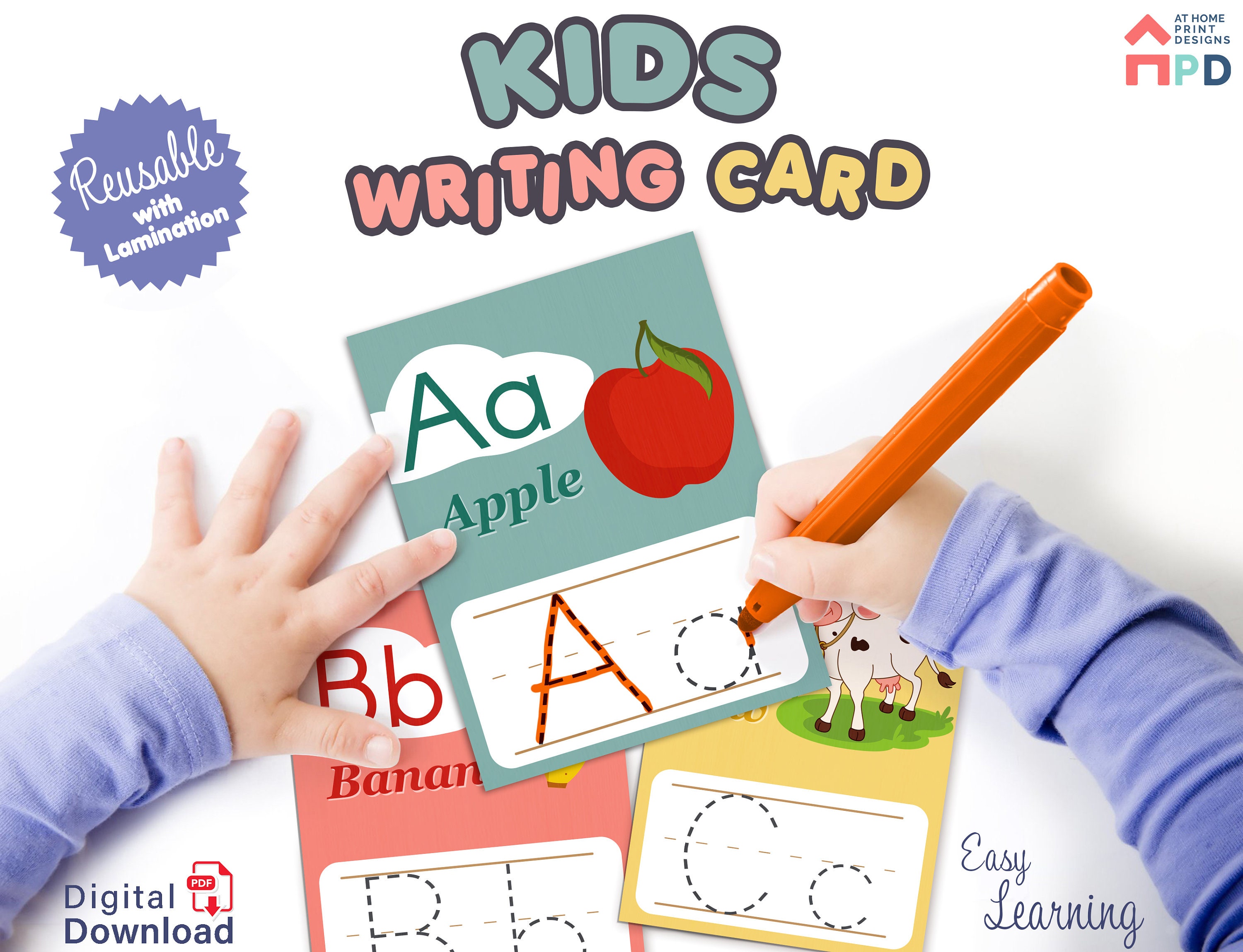 ABC Tracing Flashcards Reusable Alphabet Writing Preschool - Etsy