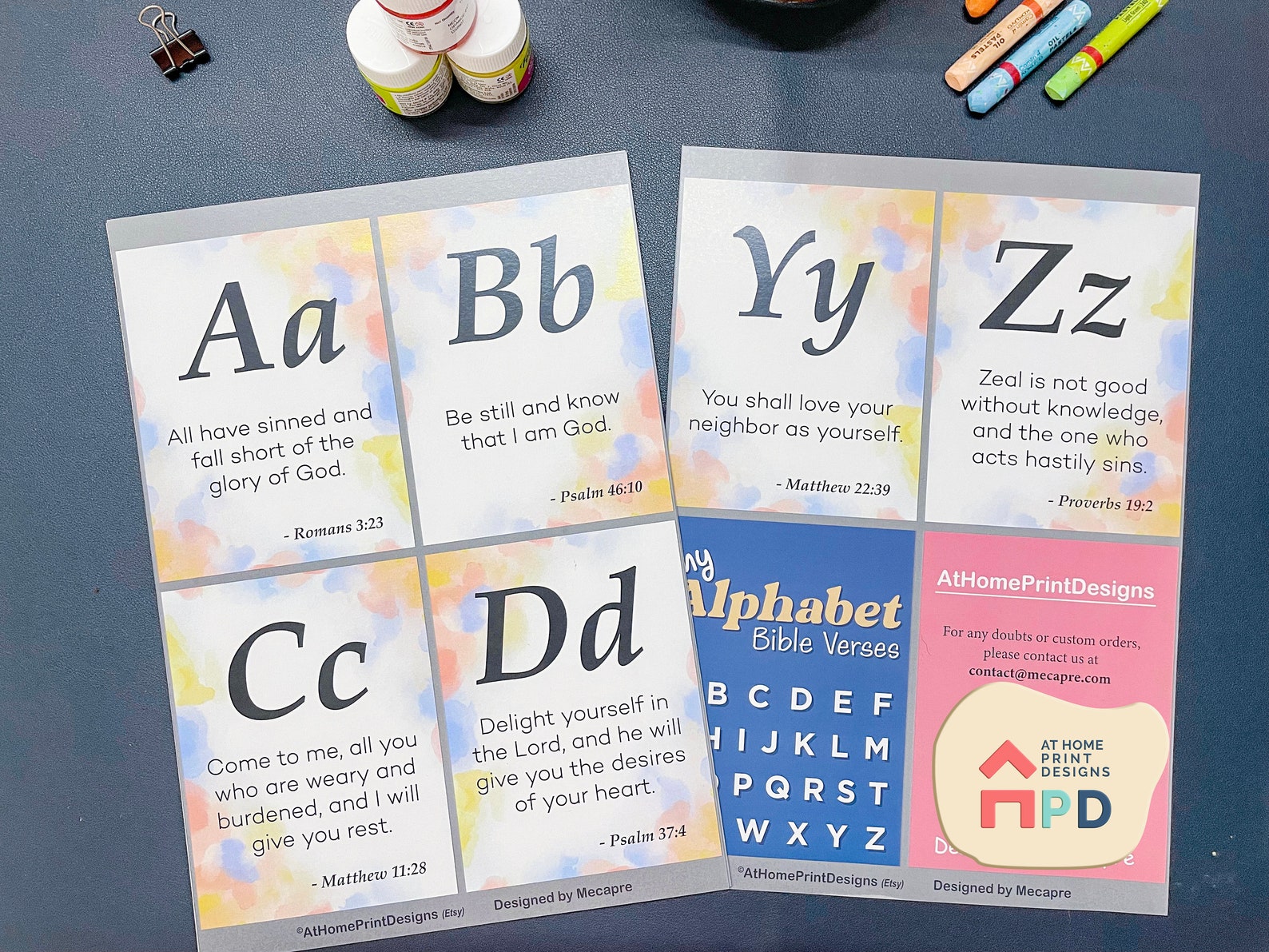 Large Printable Bible Cards ABC Verse ESV Flashcards Minimal Printable ...