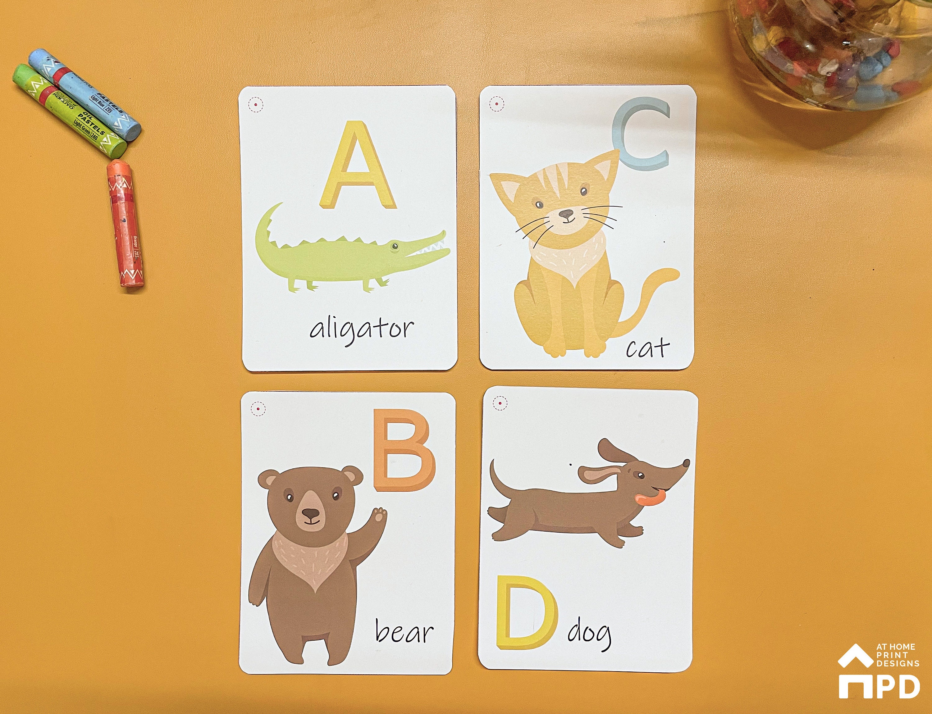 Big Preschool Printable Flashcards Animal ABC Cards Alphabet Montessori ...