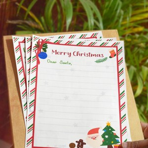 Bundle Printable Cute Dear Santa Letter Template Christmas Gift for ...