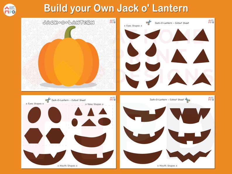 Build Your Own Jack O Lantern Shapes Cute Pumpkin Printable Activities ...
