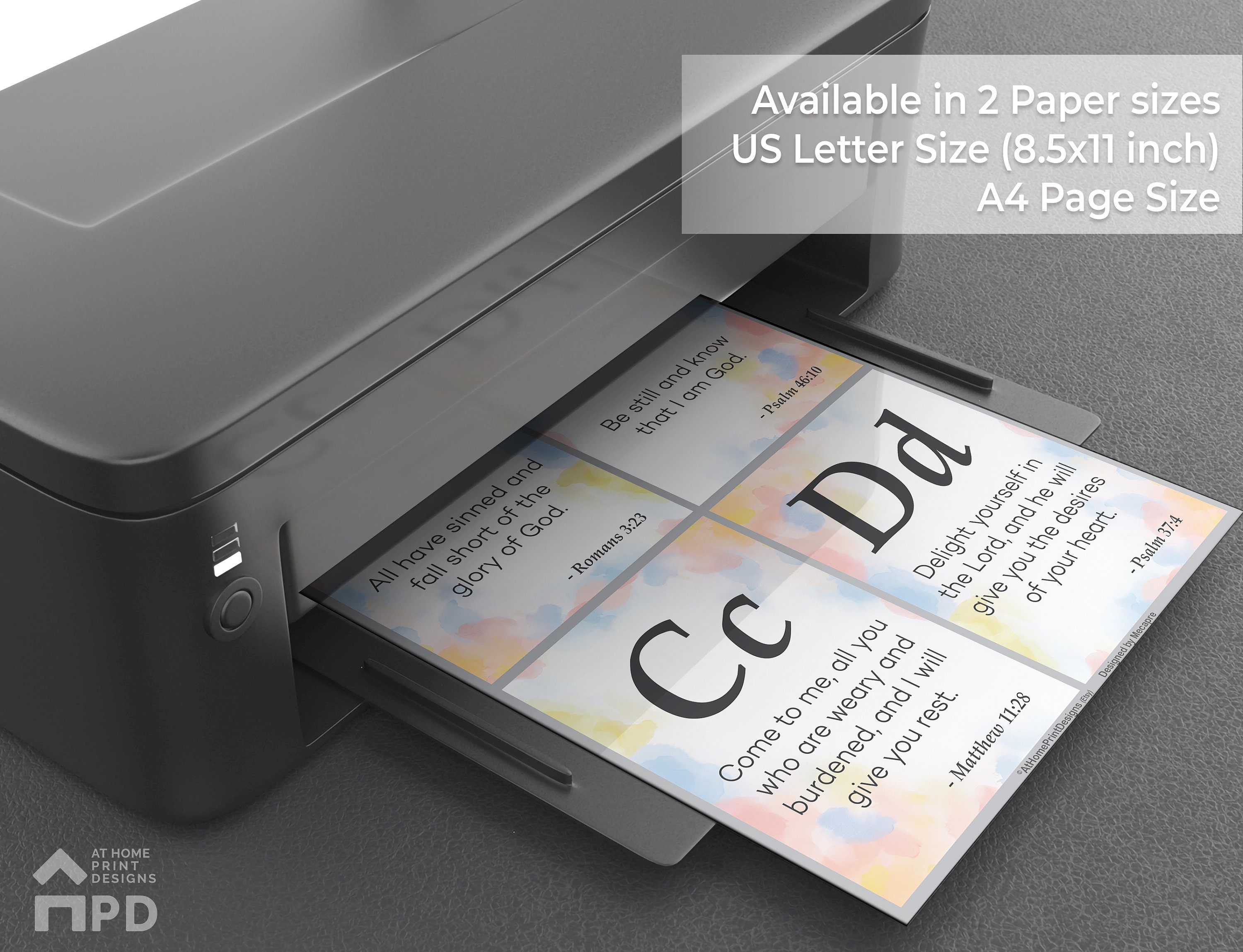 Large Printable Bible Cards ABC Verse ESV Flashcards Minimal Printable ...