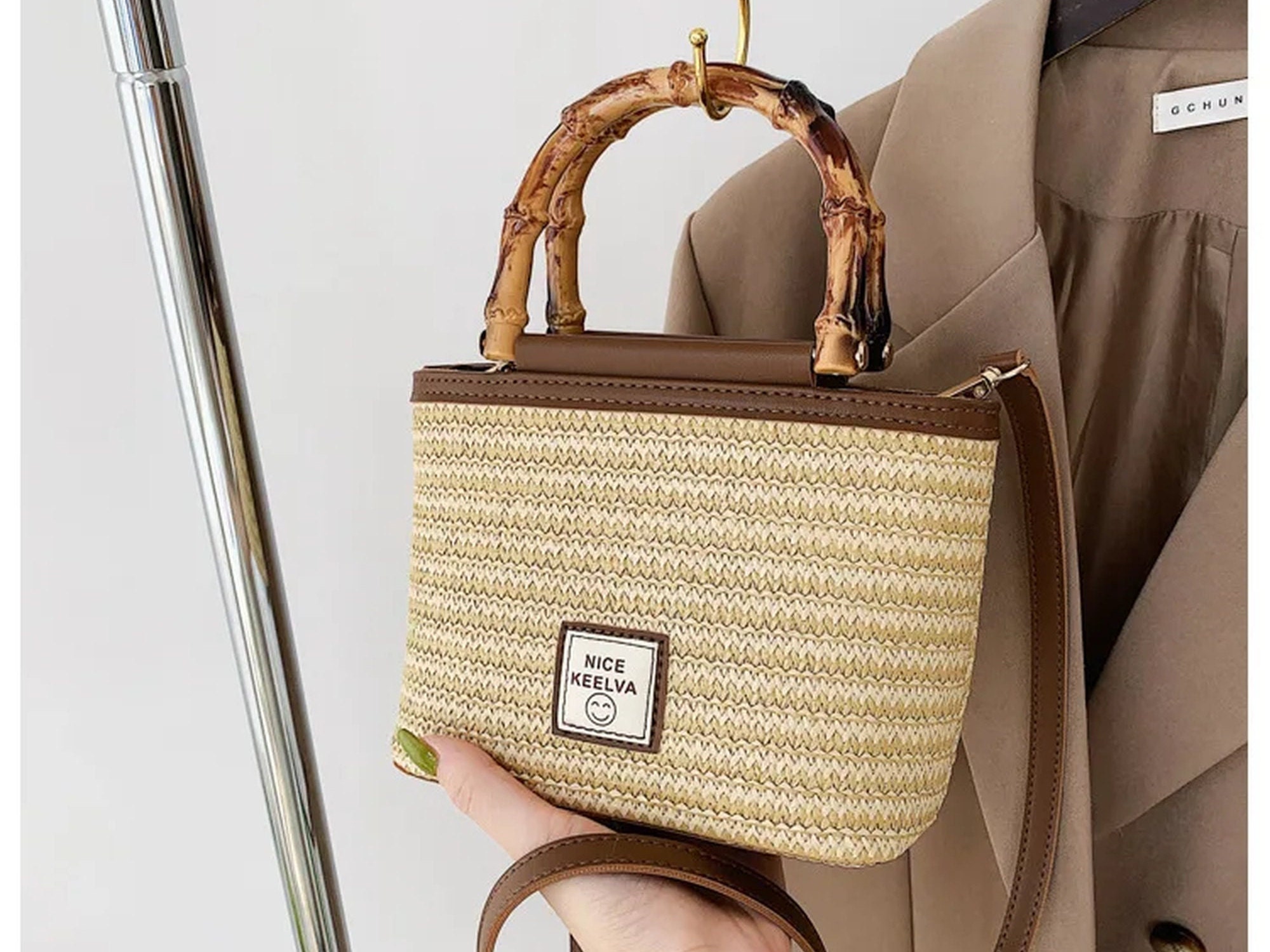 2024 Summer Luxury Handbag, Small Straw Bucket Bags for Women, Designer ...