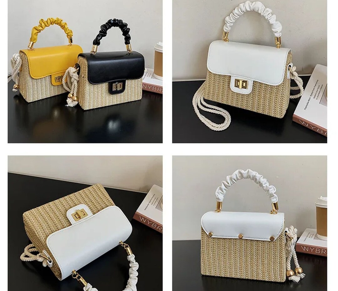 2024 Summer Straw Bag, Beach Rattan Bag, Female Small Bag, Small Rattan ...