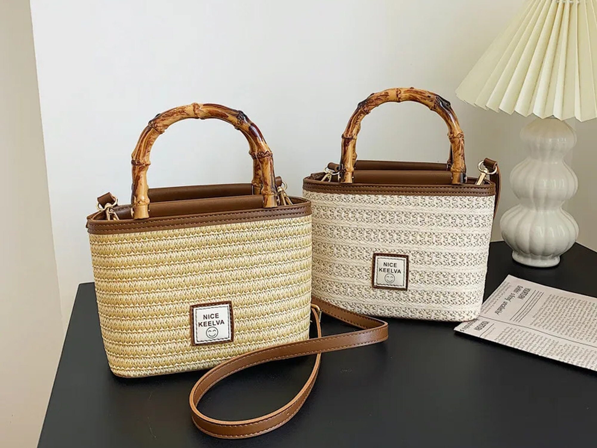2024 Summer Luxury Handbag, Small Straw Bucket Bags for Women, Designer ...
