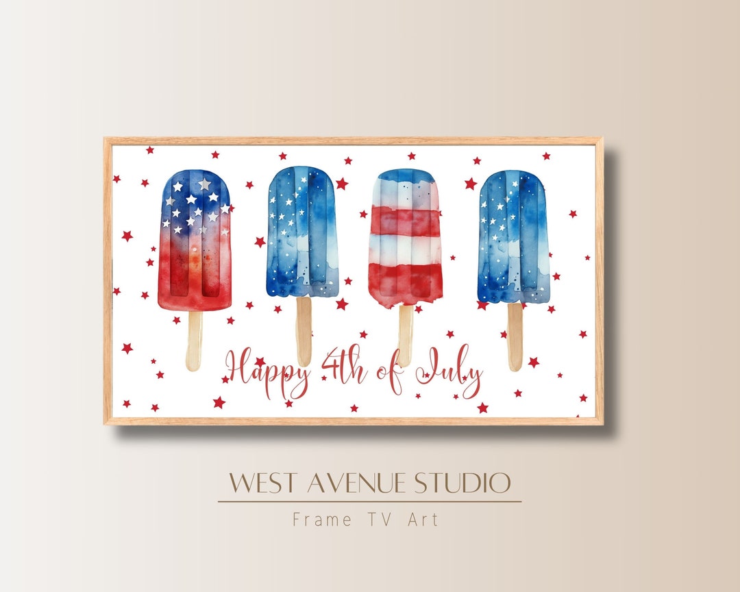4th of July Popsicle Frame TV Art: Americana Flag (digital Download) - Etsy