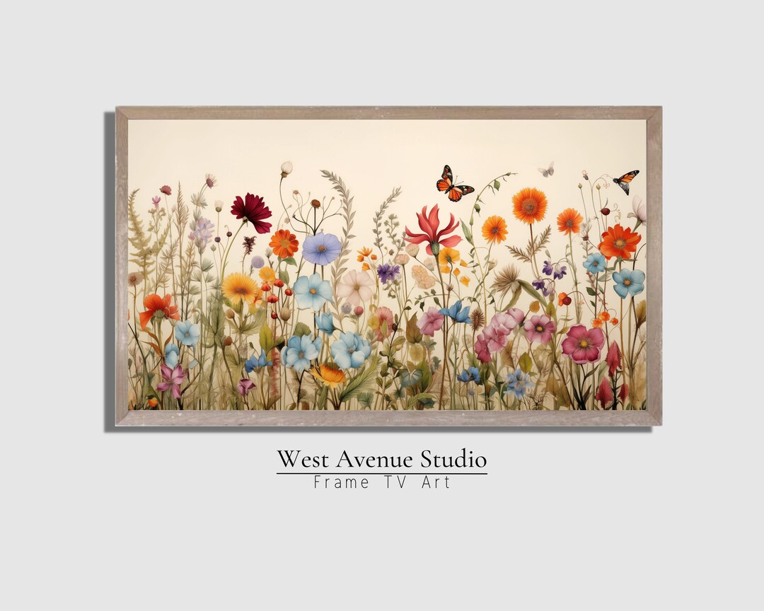 Samsung Frame TV Art Spring Wildflower, Watercolor Spring Floral Art ...