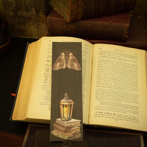 Dark Academia Printable Bookmark Set. Watercolor Moths, Candles & Books ...