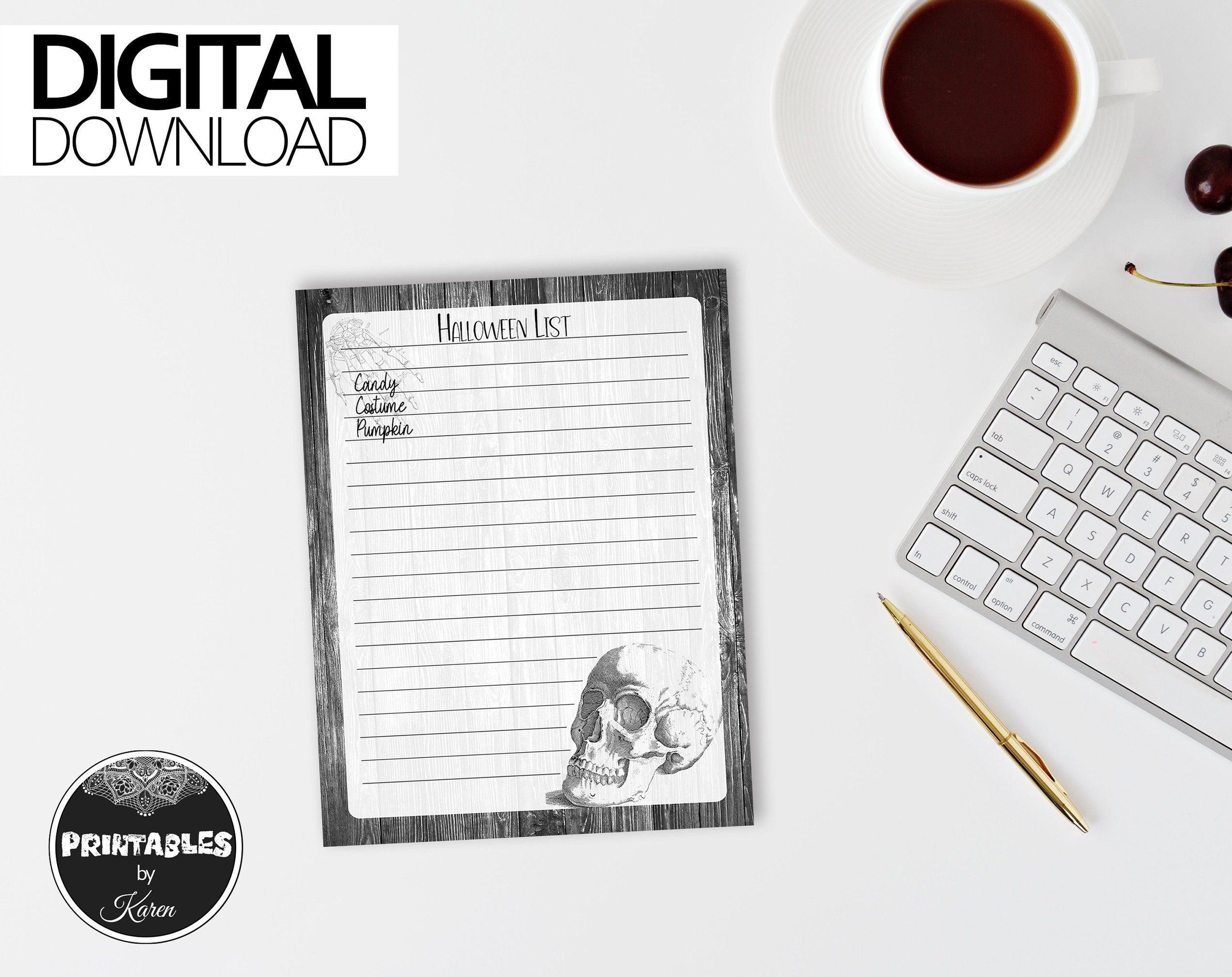 Printable Stationery Set US Letter & A4 Size PDF. Blank and Lined Paper ...