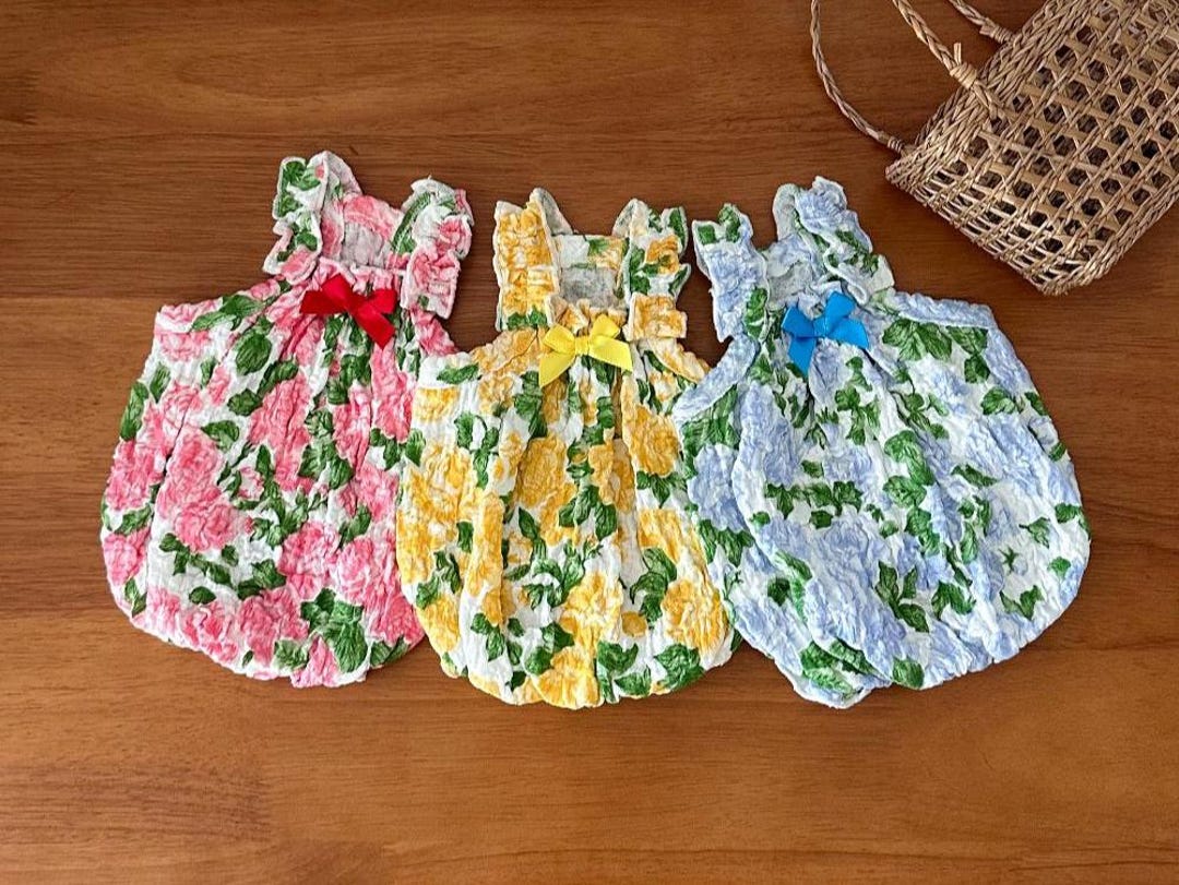 Floral Ruffle Dog Dress – Lightweight Crinkle Fabric | S–XL | Summer ...