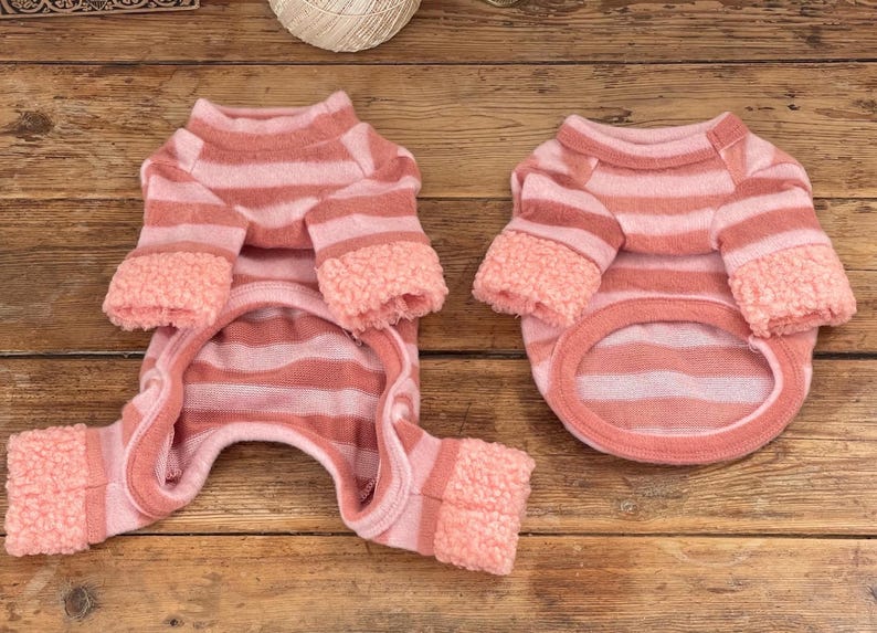 Cozy Stripe Sherpa Pajama for Dogs – Soft Winter Outfit With ...