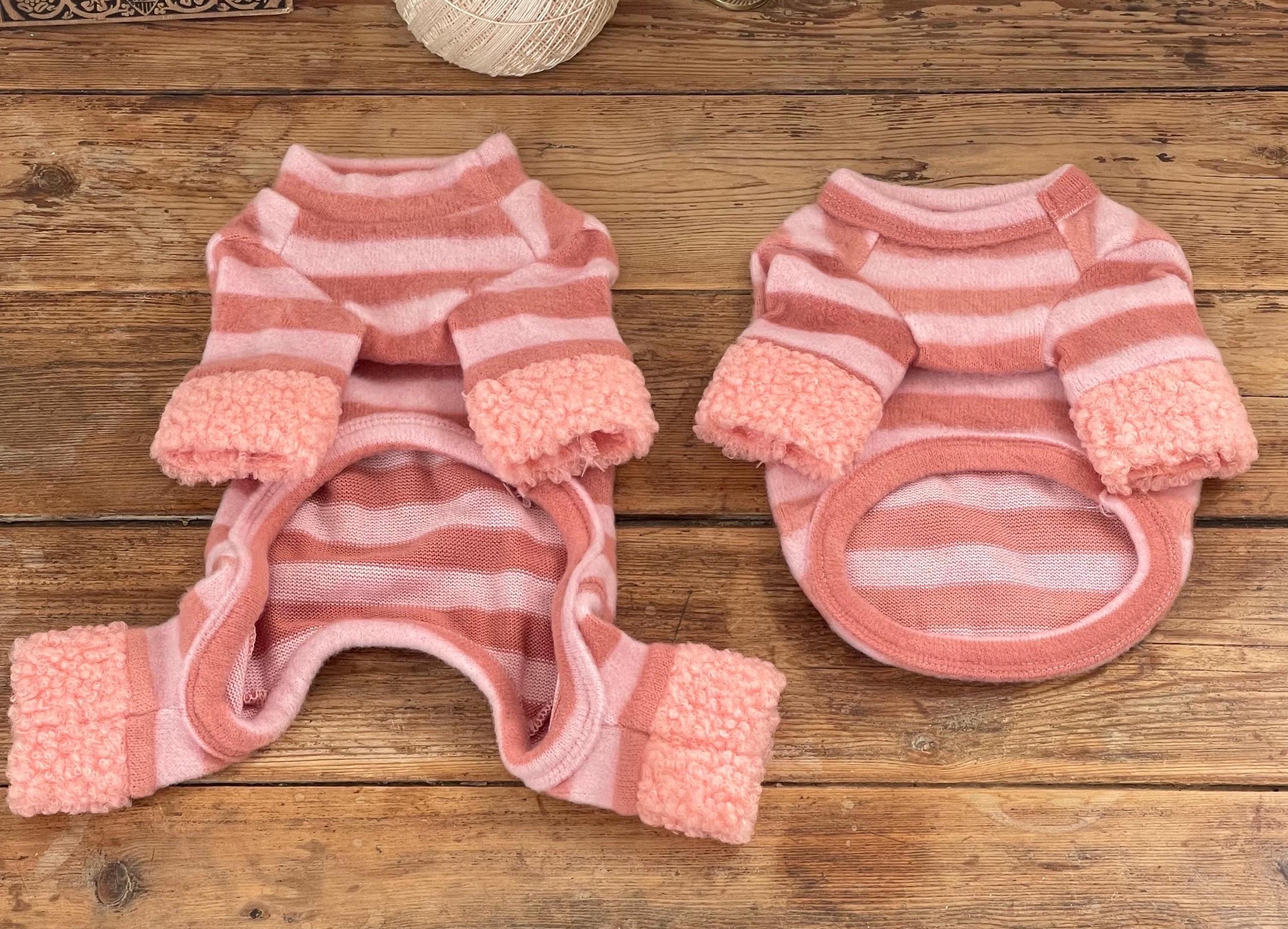 Cozy Stripe Sherpa Pajama for Dogs – Soft Winter Outfit With ...