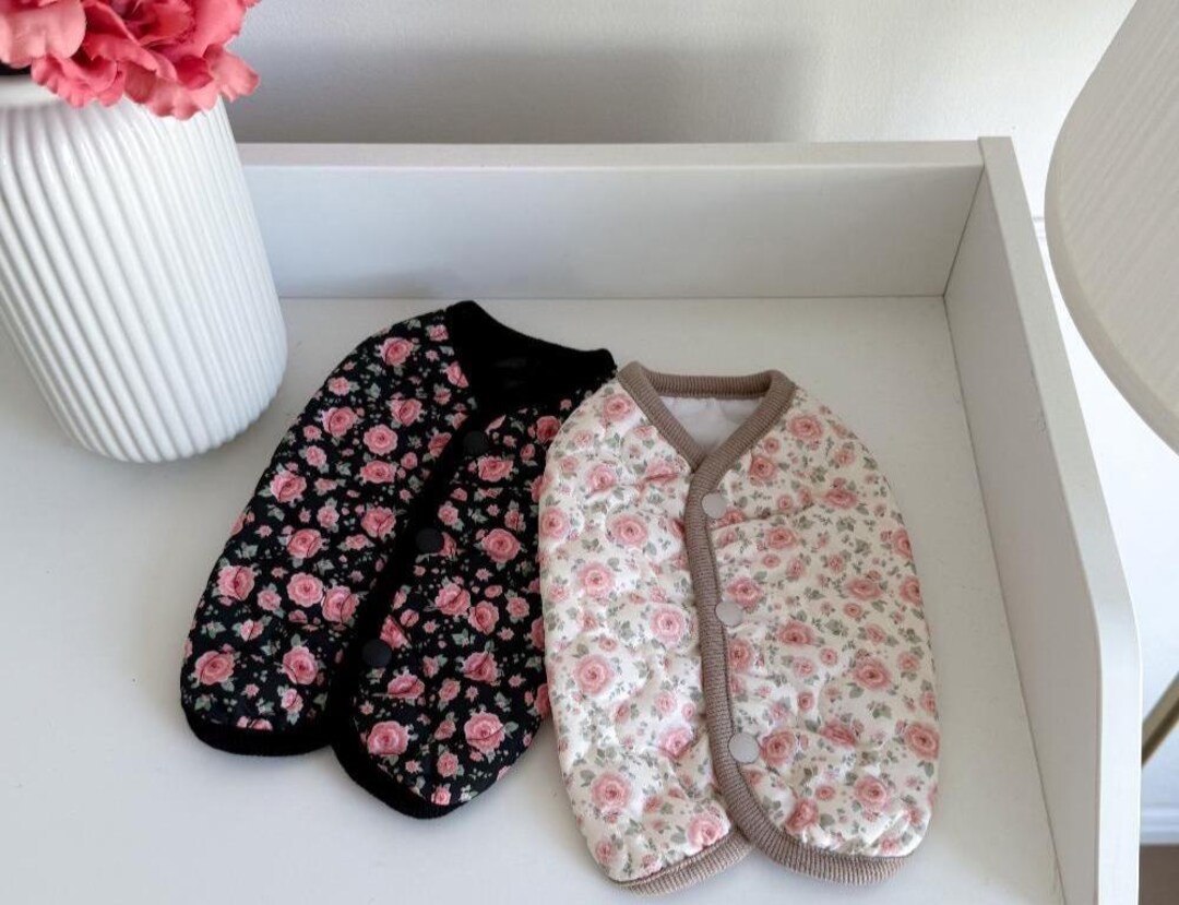 Floral Quilted Dog Jacket – Soft Padded Pet Vest - Etsy